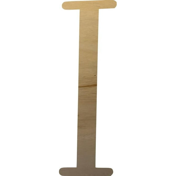 Small Unfinished Wood Letter I, Paintable 8'' Tall Craft Script Letter ...