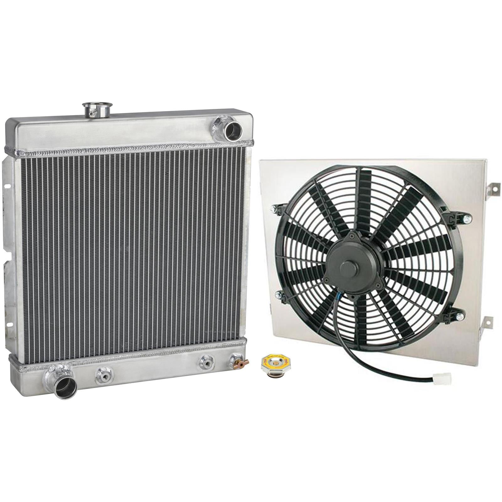 Small Universal Short Vertical Aluminum Radiator, LH w/E-Fan - Walmart.com