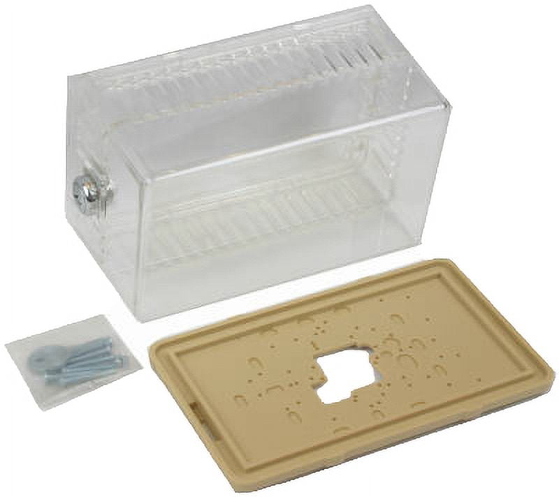 Small Universal Thermostat Guard Transparent Cover With Mounting Plate ...