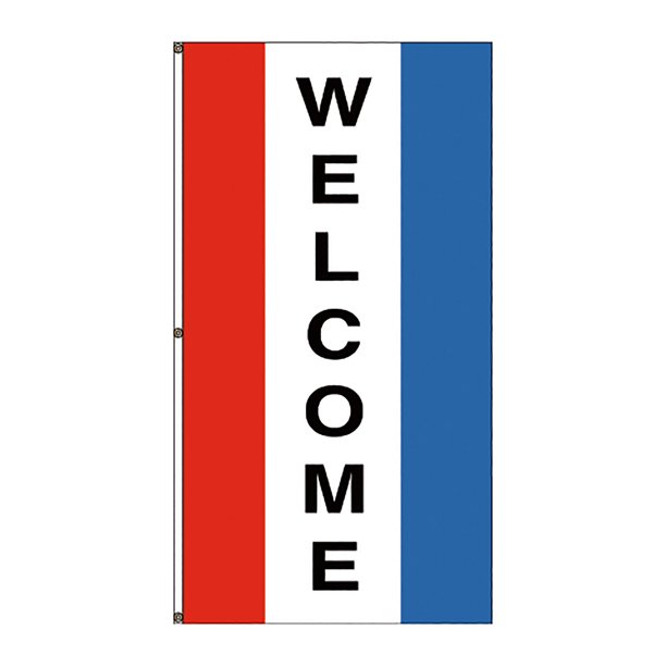 Small Vertical Stripe Message Flag - "Welcome" - Walmart Business Supplies