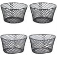 Small Vinyl-Coated Black Wire Baskets 2( Round) & 2(Oval) Wire Mesh ...