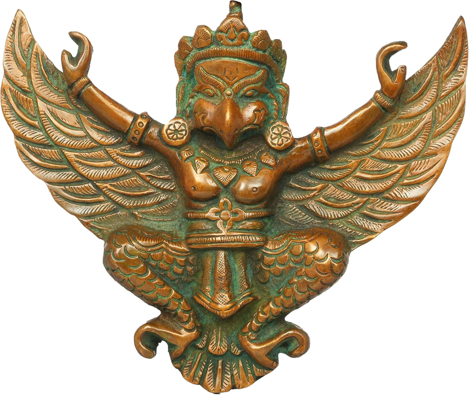 Small Wall Hanging Garuda - Brass Statue - Color Chola Color - Walmart.com