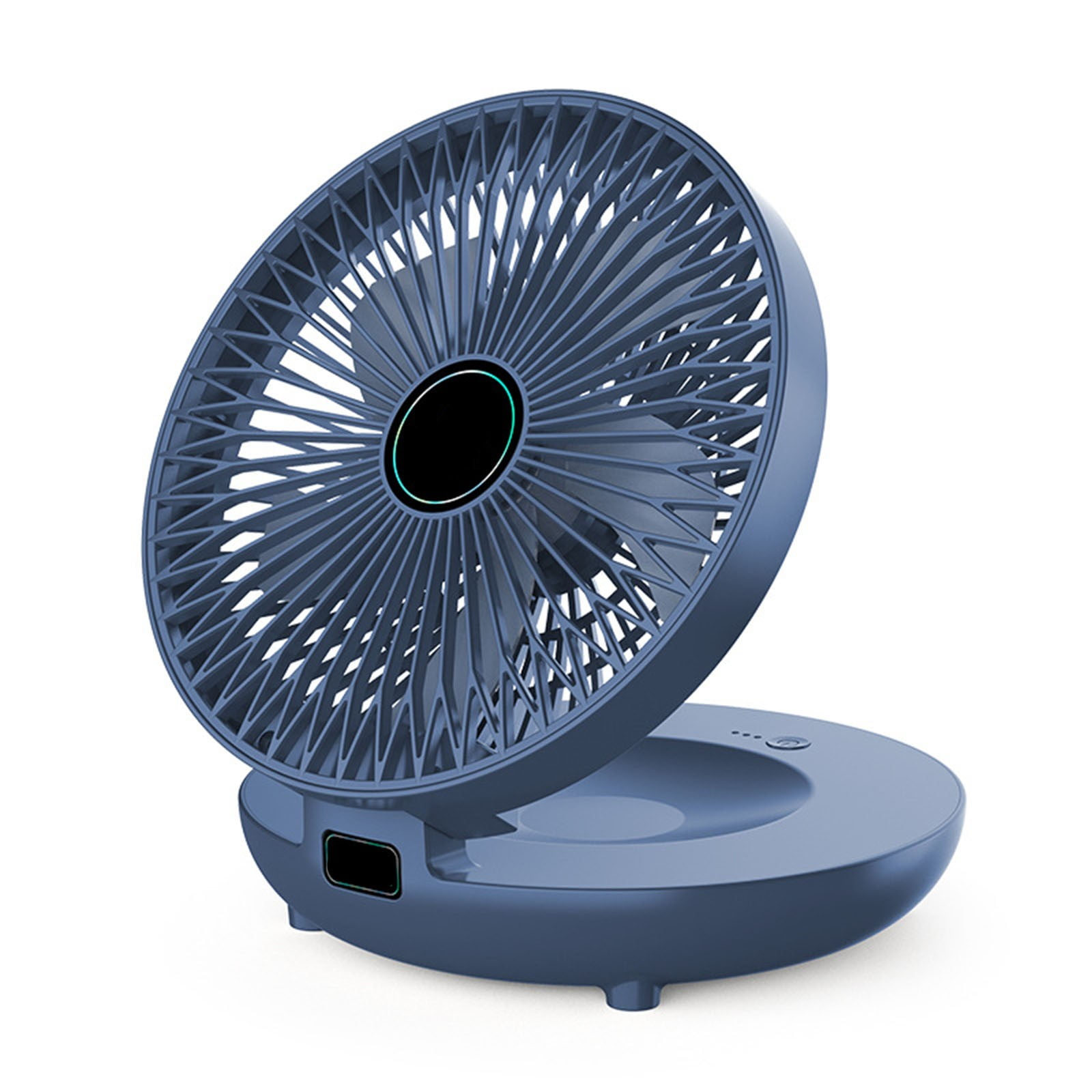 Small Wall Mounted Fan, Wireless USB Fan with Hanger, Blue Rechargeable ...