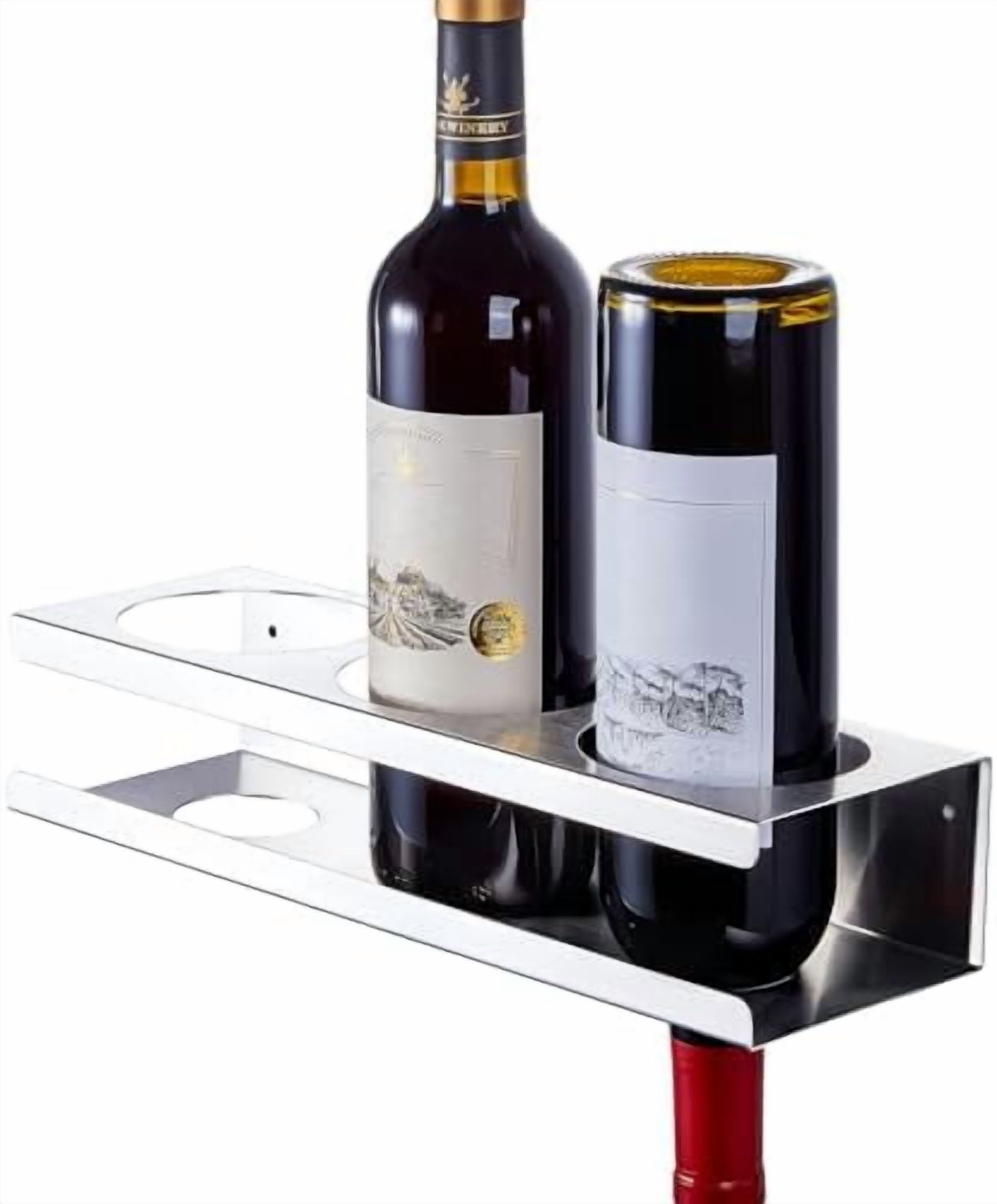 Small Wall Mounted, Stainless Steel Wine Bottle Holder, Wine Holder ...