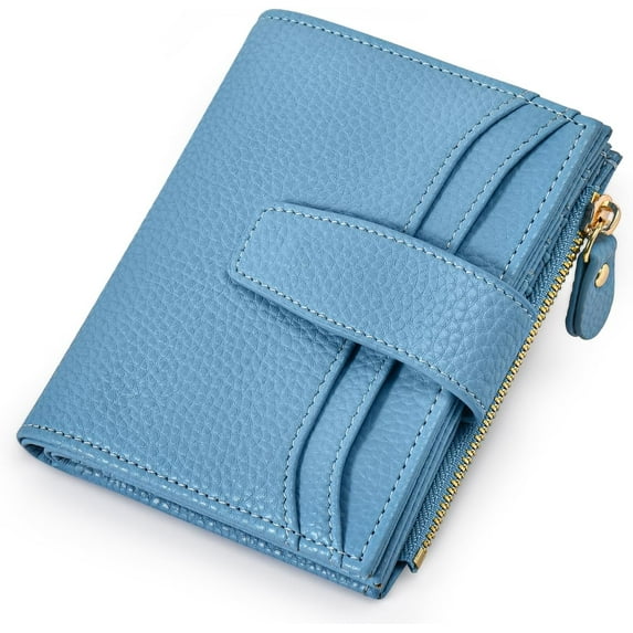 Small Wallet Women Blocking Bifold Compact Credit Card Holder Leather ...