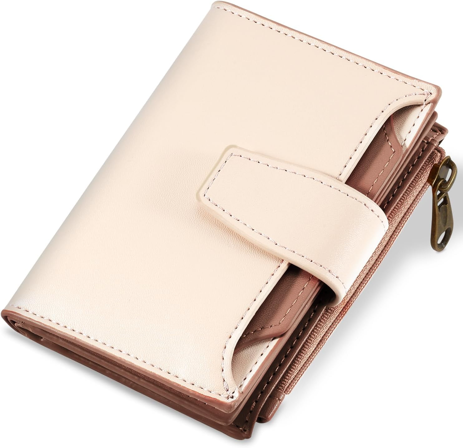 Small Wallet Women RFID Blocking Soft Leather Bifold Compact Card ...
