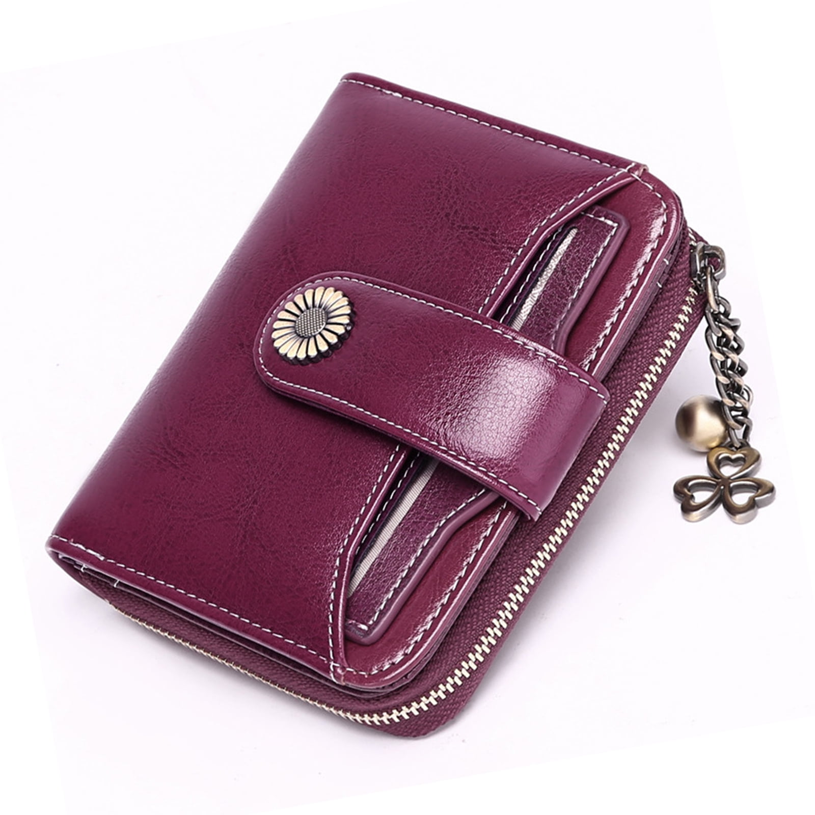 Egoelife Women's Small Bifold Wallet, Genuine Leather, RFID Blocking ...