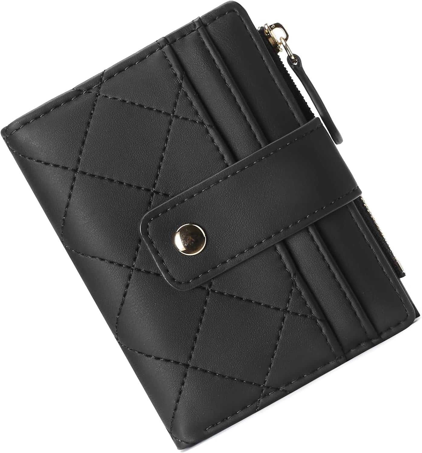 Small Wallet for Women Leather Card Holder Bifold Compact Wallets Purse ...