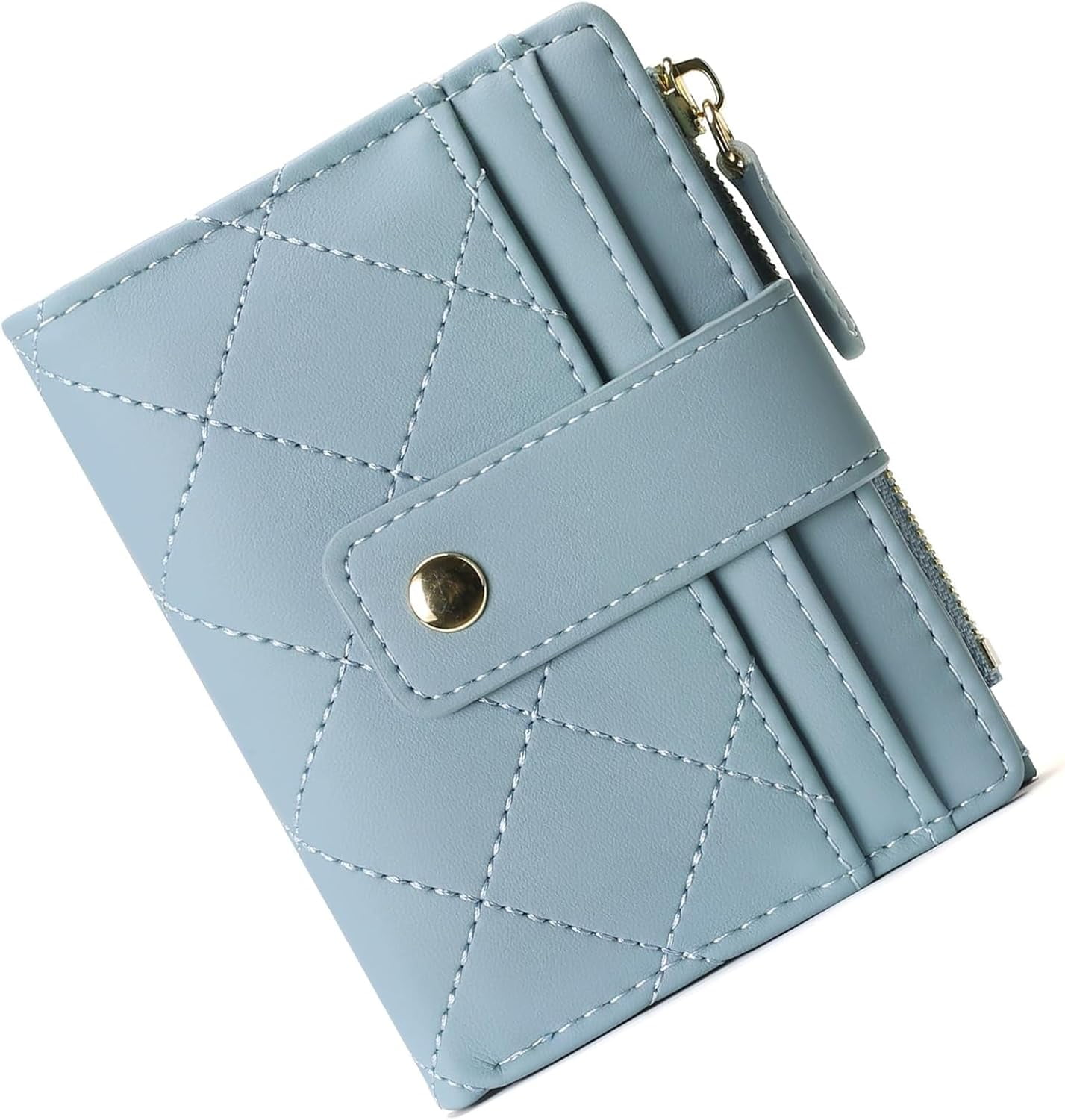 Small Wallet for Women Leather Card Holder Bifold Compact Wallets Purse ...