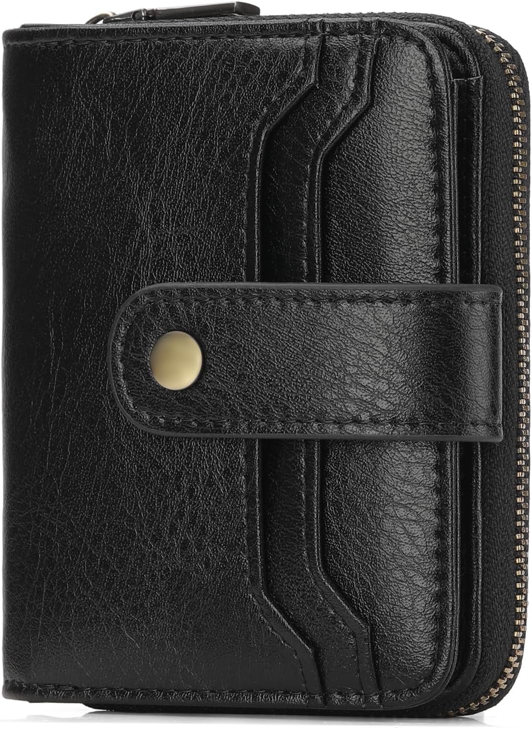 Small Wallet for Women Leather RFID Blocking Bifold Zipper Pocket ...