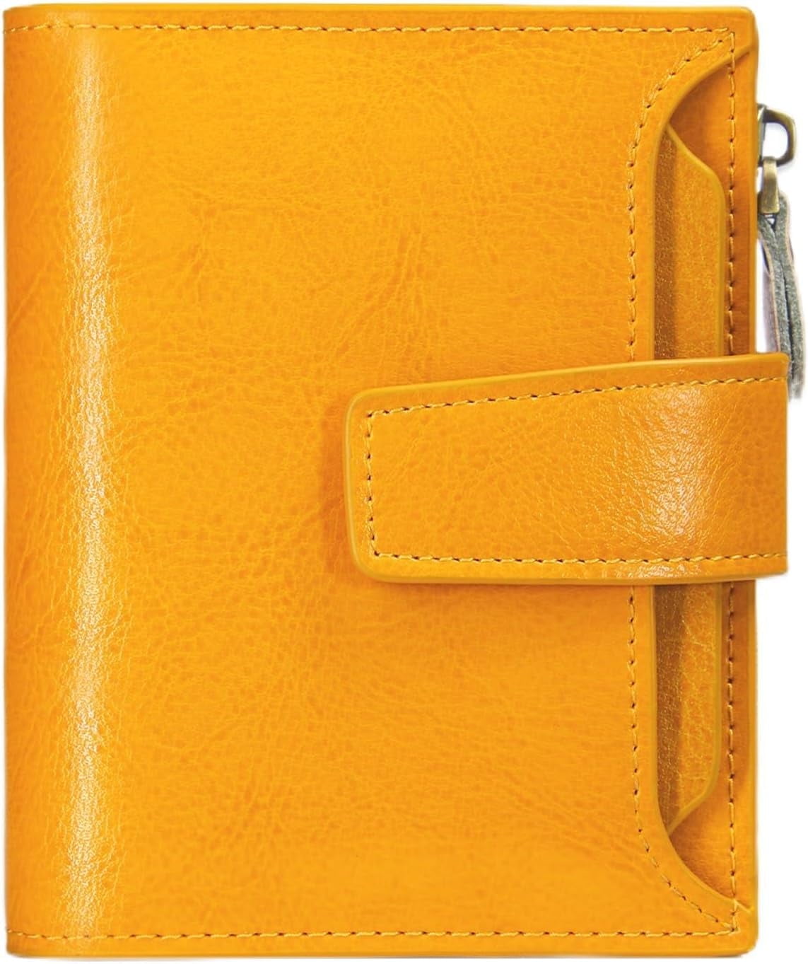 Small Wallets Women Genuine Leather RFID Blocking Wallet Bifold Card ...