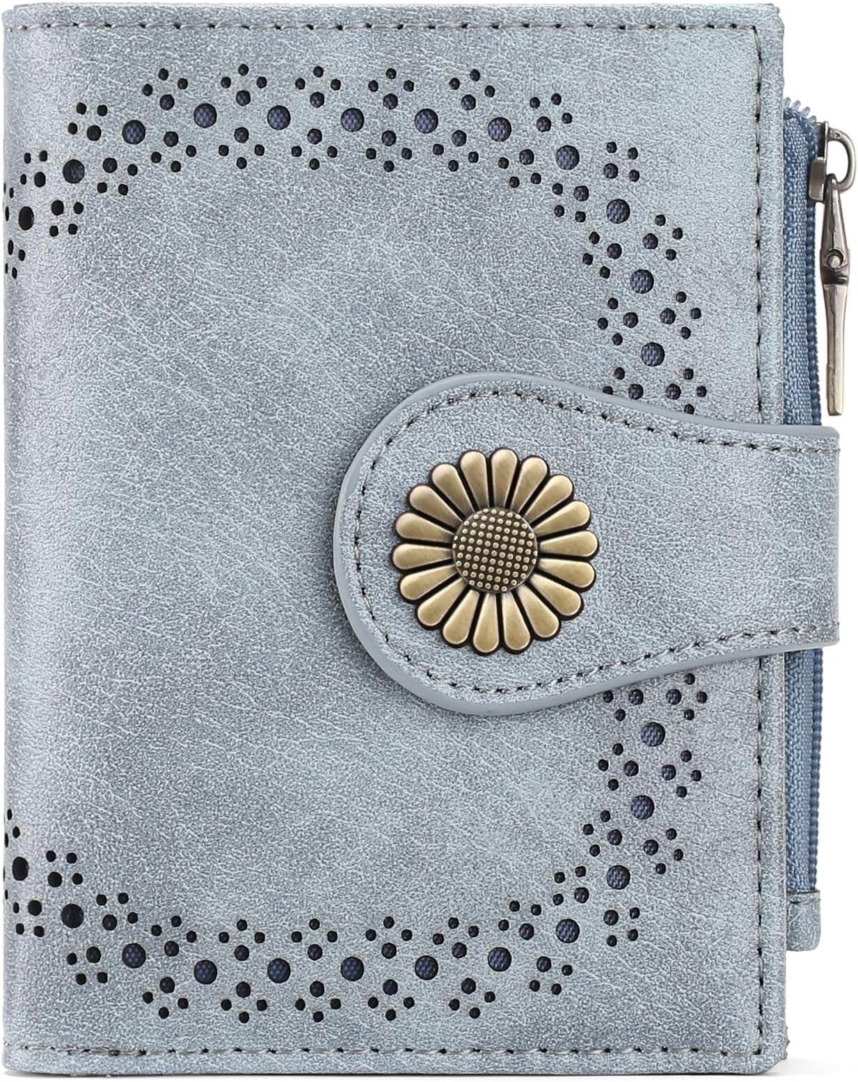 Small Wallets for Women Bifold RFID Blocking Leather Card Holder ...