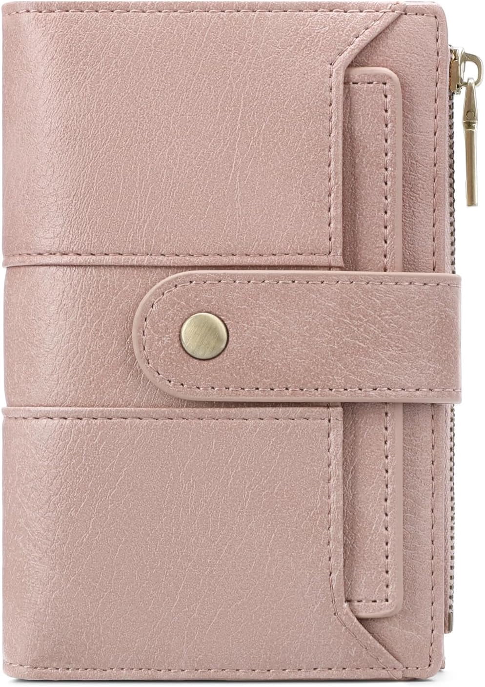 Small Wallets for Women Leather Bifold Compact RFID Blocking with ID ...