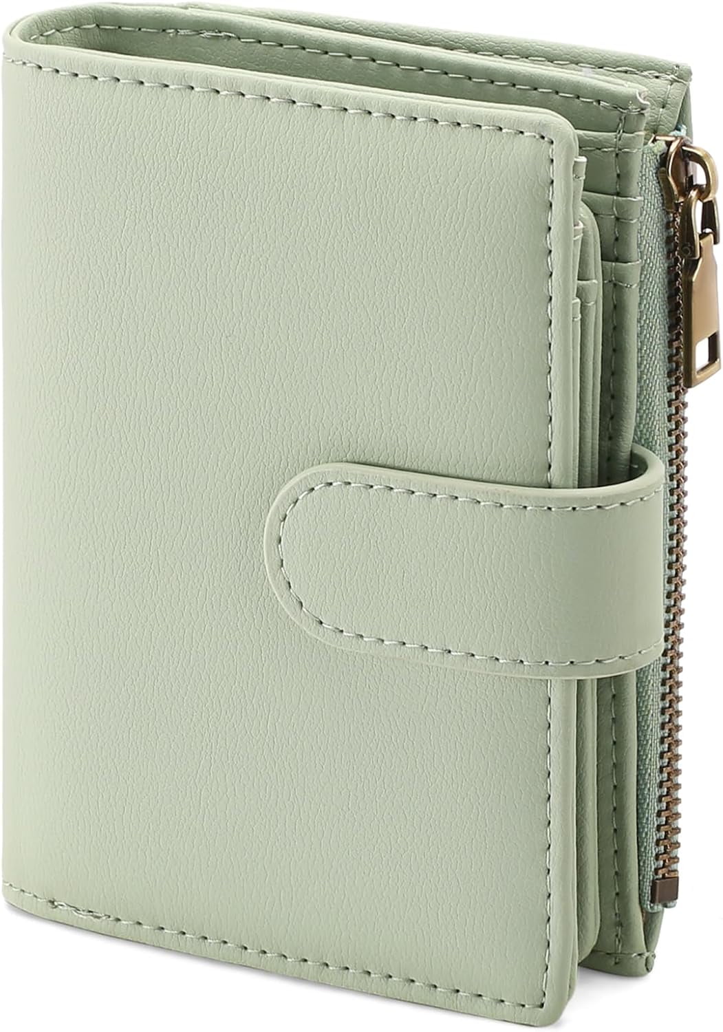 Small Wallets for Women Leather RFID Blocking Bifold Zipper Pocket ...