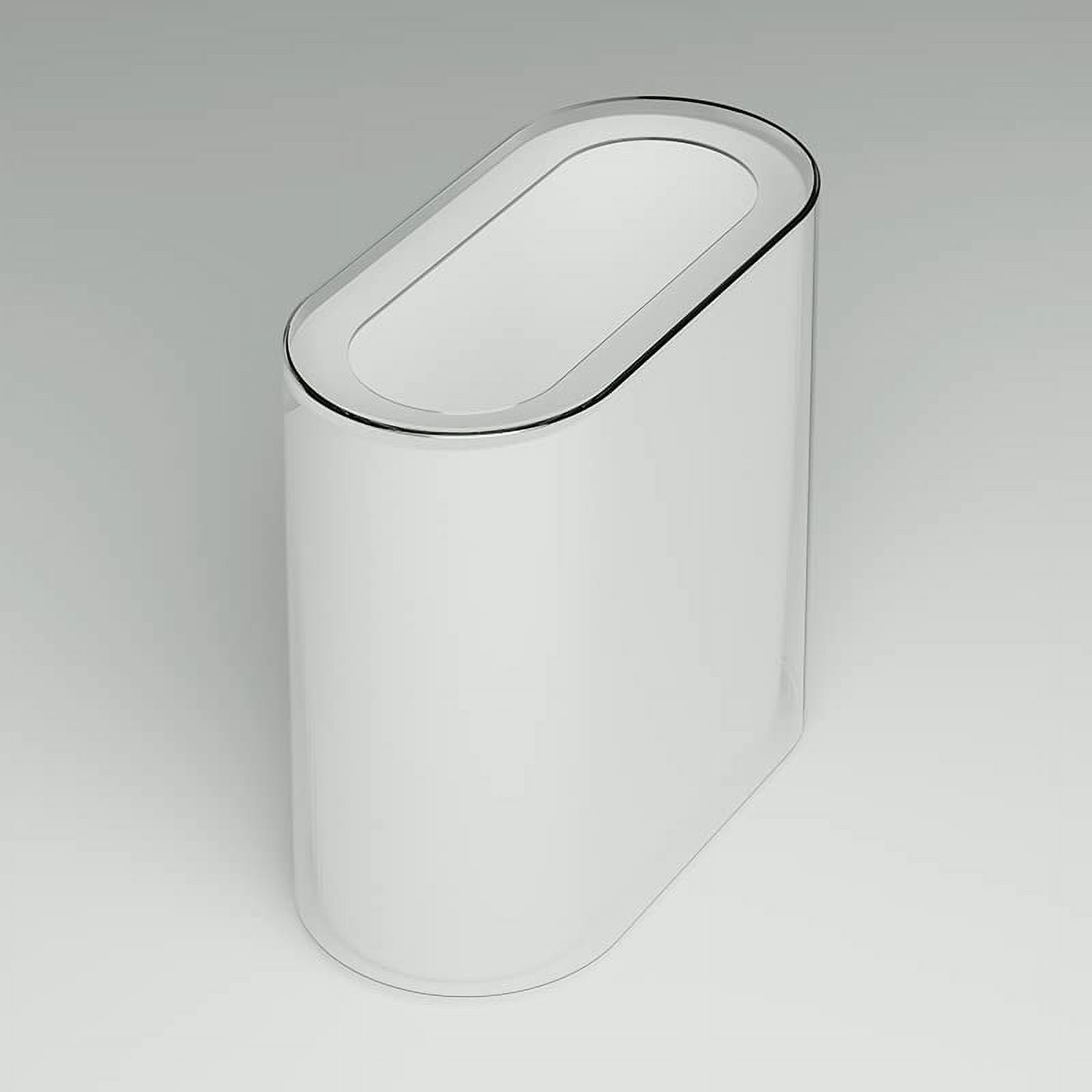Small Waste Basket Slim Trash Can 3.2 Gallon/12L Clear and White ...