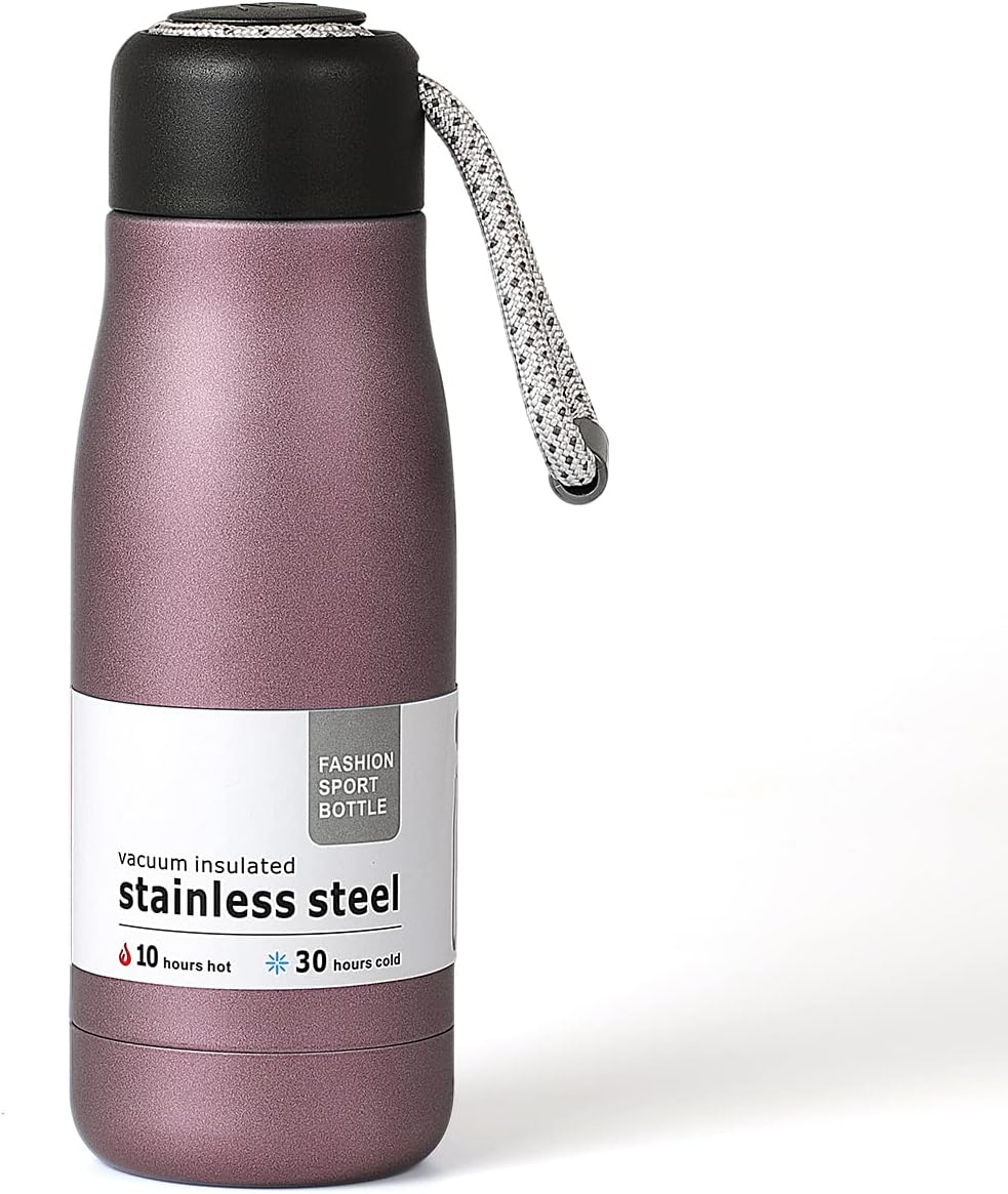 Small Water Bottle 12 oz, Insulated Water Bottle,Stainless Steel,Wide ...