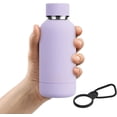 Small Water Bottle 12oz with Clip, Double Wall Stainless Steel Vacuum ...