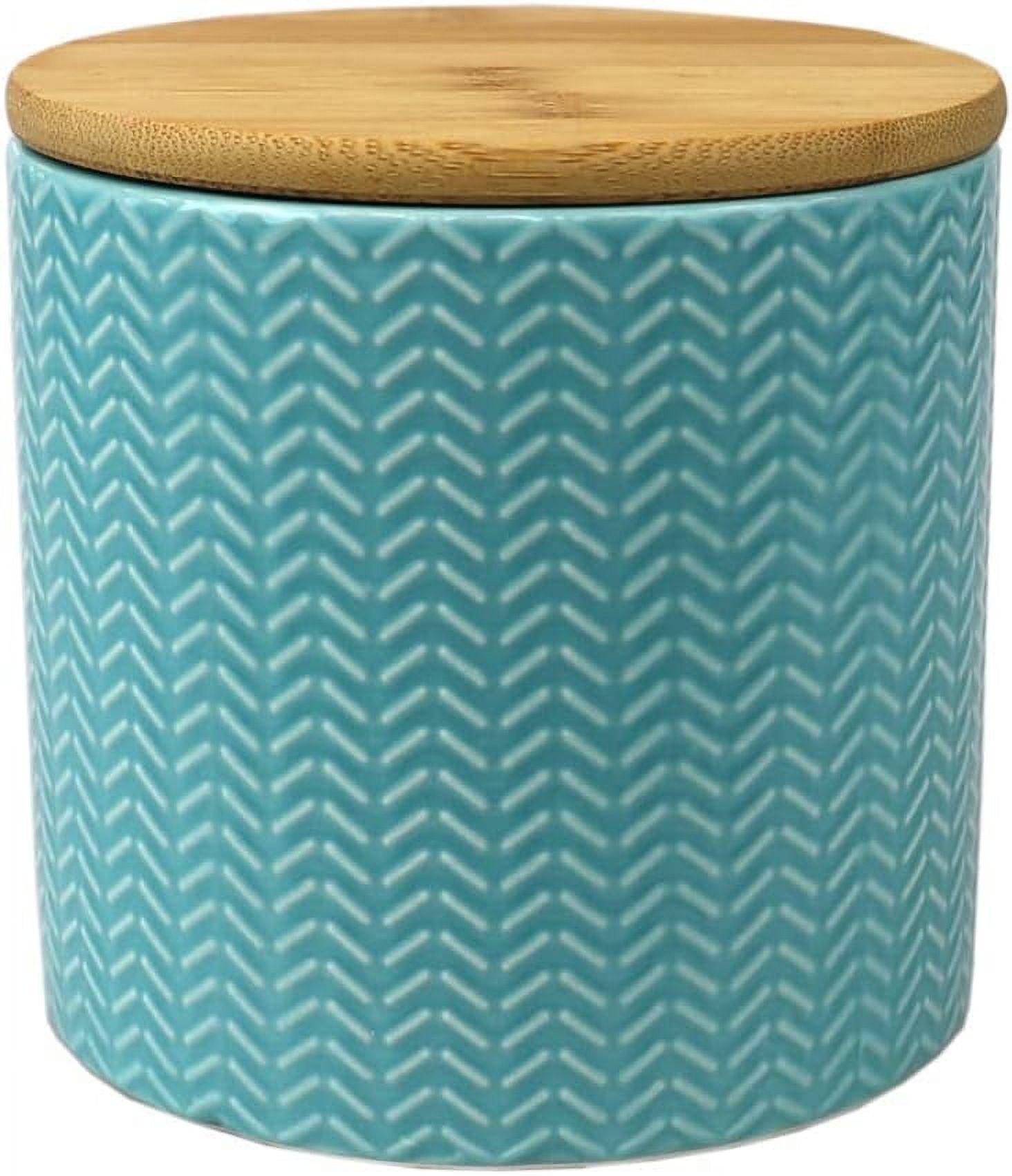 Small Wave Design Kitchen Canister (Turquoise) Modern Canister Sets For ...
