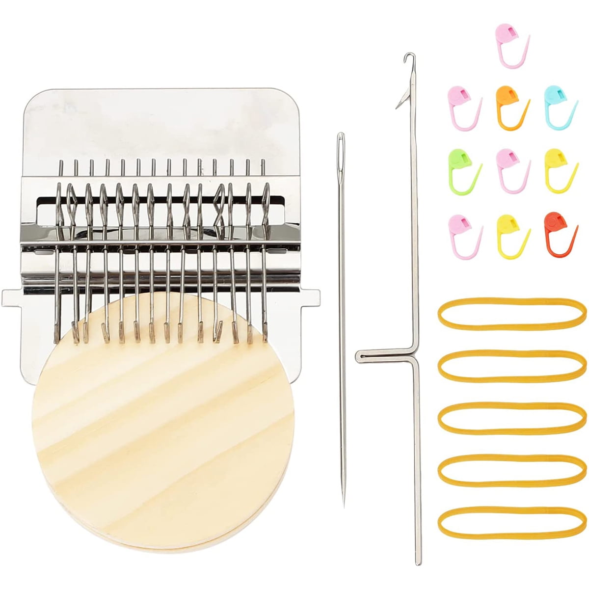 Small Weaving Loom Kit with 14 Hooks Mini Darning Loom Speedweve Type ...