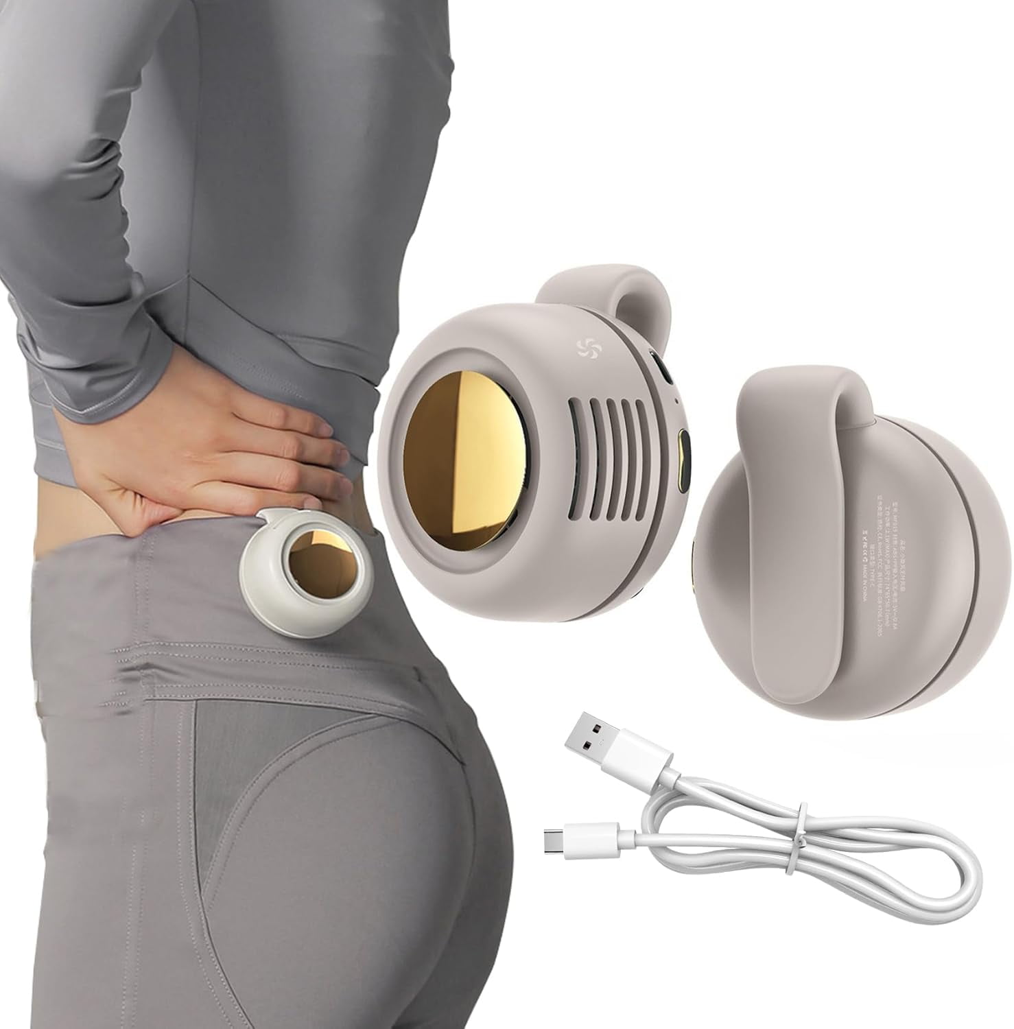 Small Whirlwind Mini Waist Clip Fan, Portable Cooling Fan 360 ...