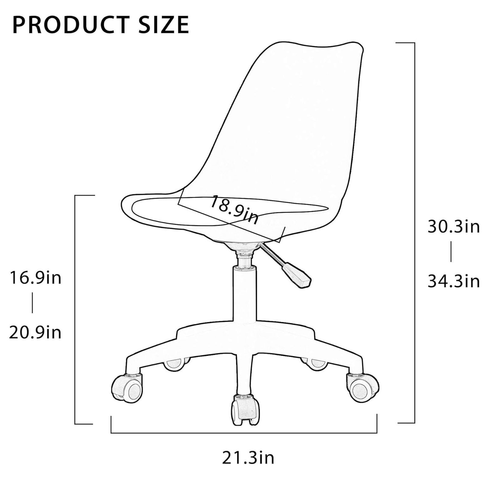 Small White Acrylic Chair, Desk Chair, Office Chair for Small Spaces ...
