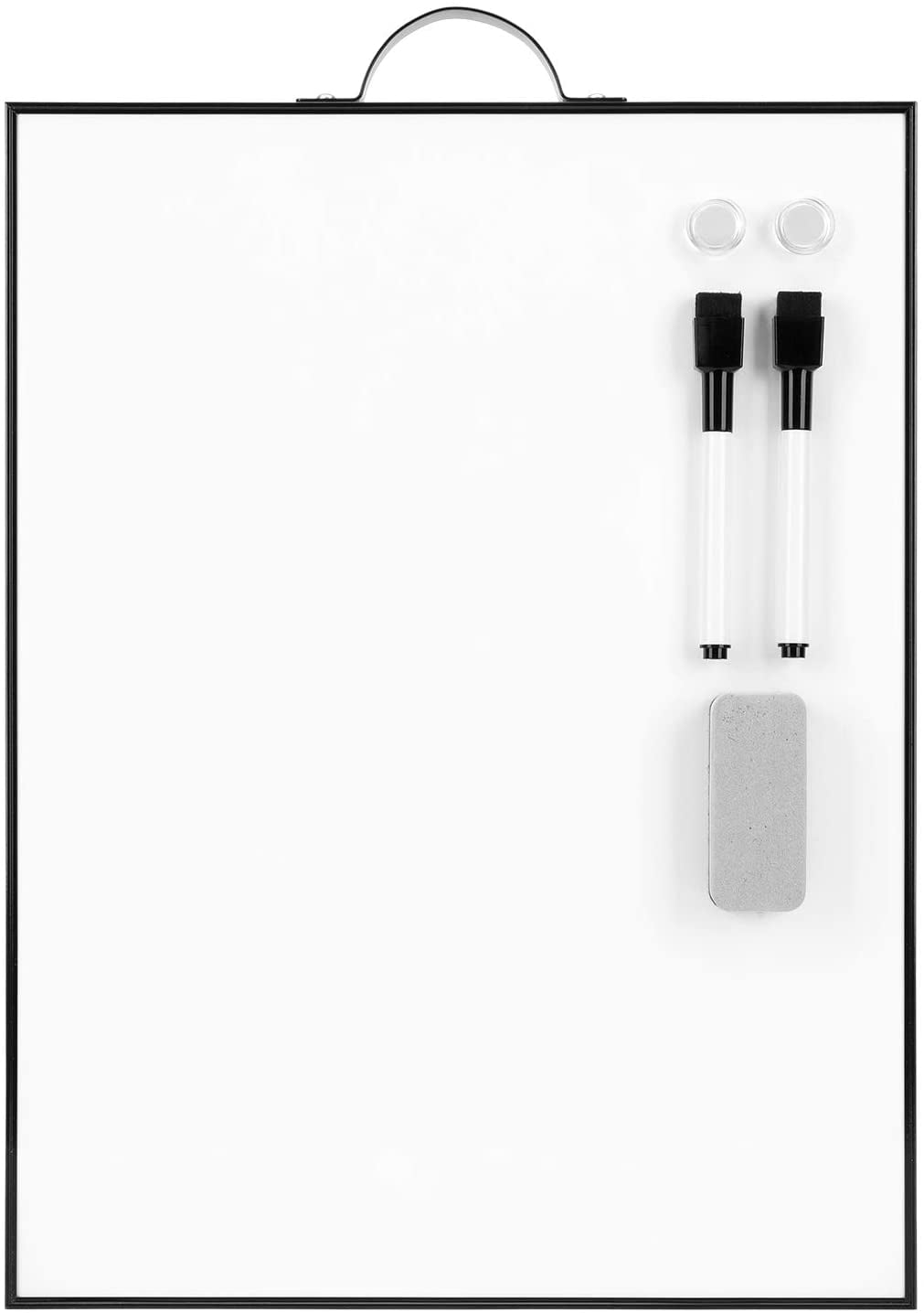 Small White Board - 16" X 12" Portable Black Aluminum Framed Whiteboard ...