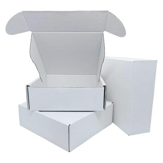 Small White Box 6 x 6 x 2 Inch 50 Pack Recyclable Corrugated Gift ...
