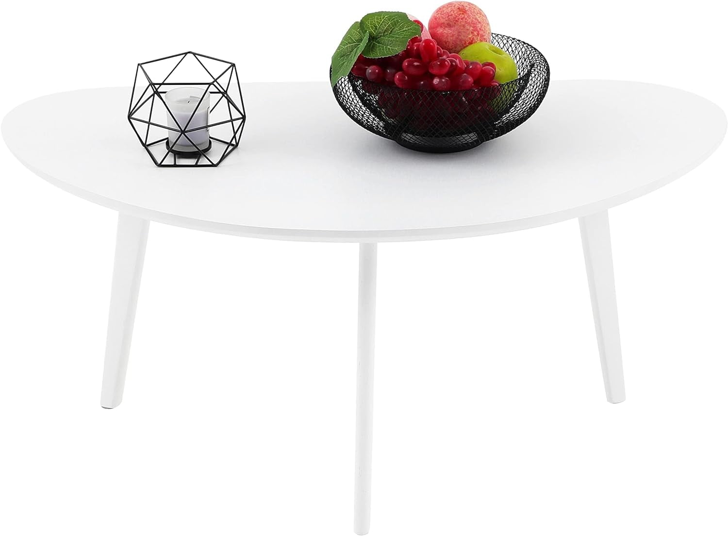 Small White Oval Coffee Table for Small Space,Simple Modern Table for ...