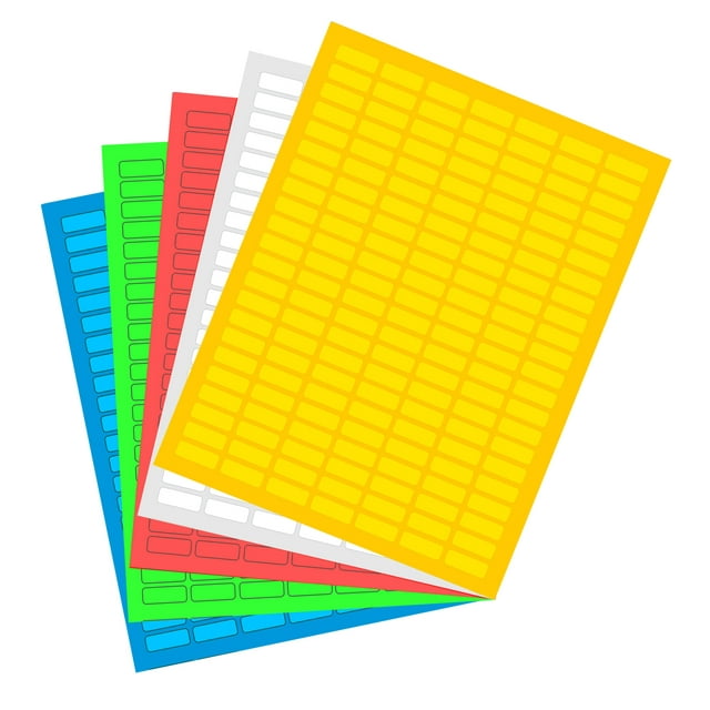 Small White Rectangular Labels + Color Printable Labels - 1540 Pack ...