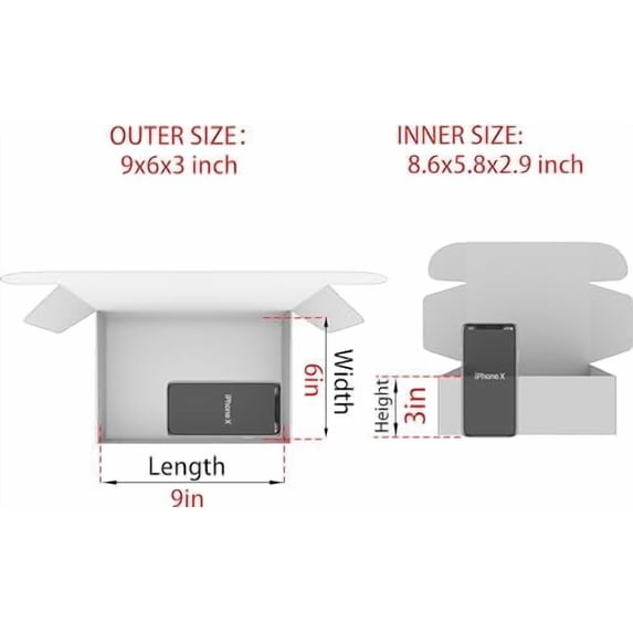 Small White Shipping Boxes for Small Business Pack of 25-9x6x3 inches ...