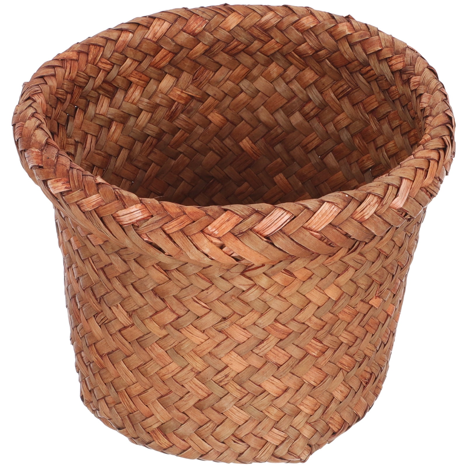 Compact Small Wicker Trash Can and Woven Storage Basket for Study Room ...