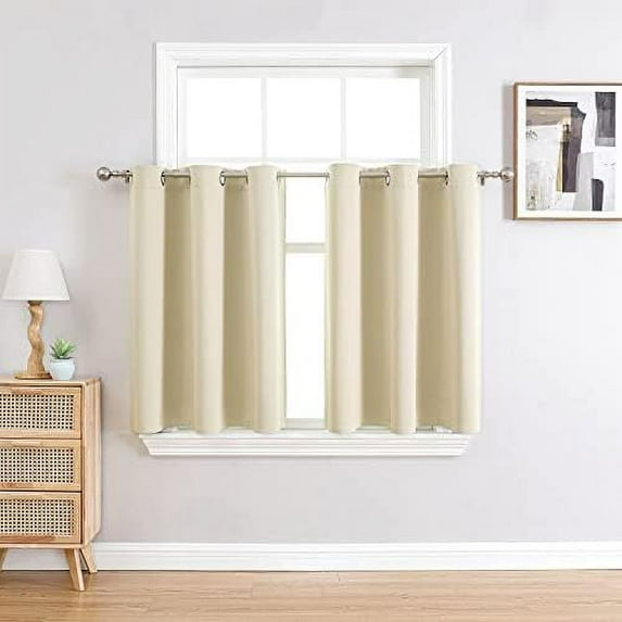 Small Window Curtains for Kitchen and Bedroom - Grommet Short Thermal ...