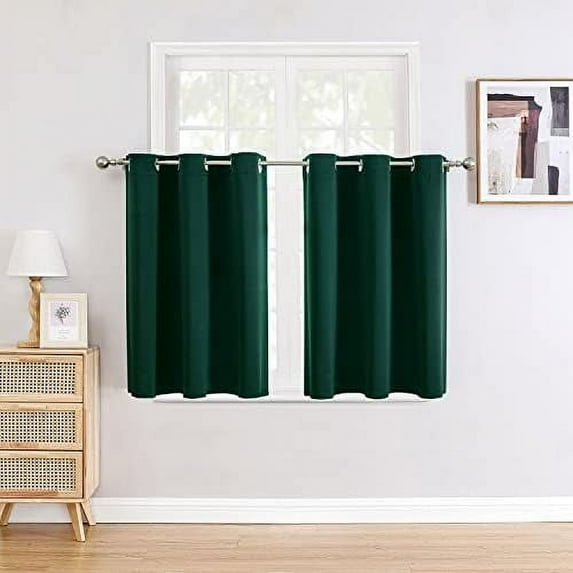Small Window Curtains for Kitchen and Bedroom - Grommet Short Thermal ...