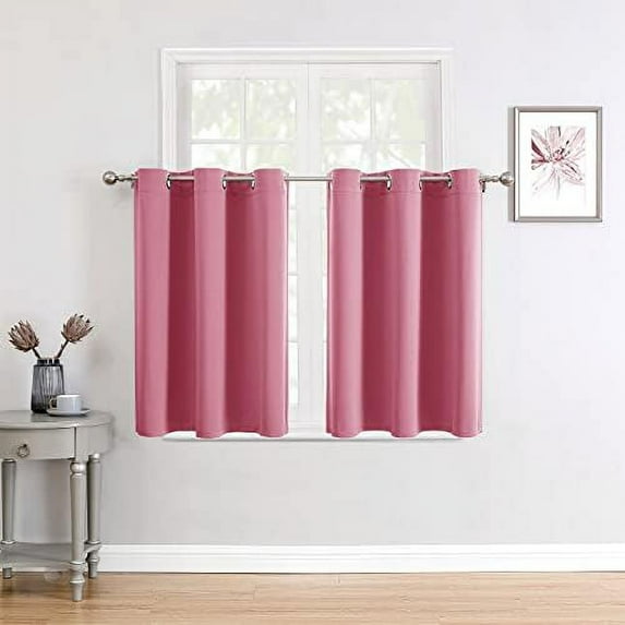 Small Window Curtains for Kitchen and Bedroom - Grommet Short Thermal ...