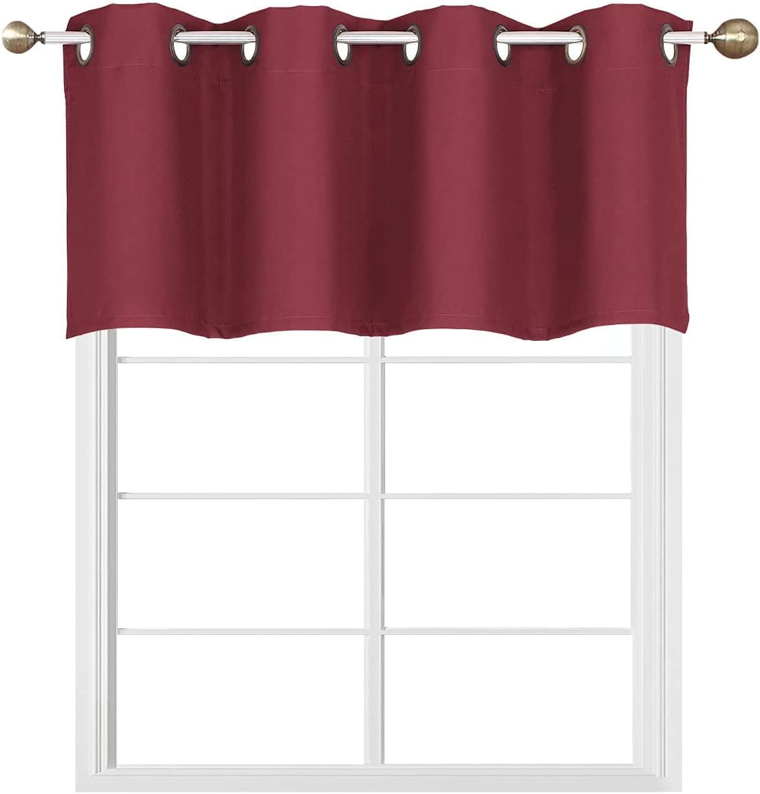 Small Window Grommet Curtains Blackout Curtain Valance Window Treatment ...