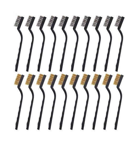 Small Wire Brush Set Metals 10pcs Stainless Steel & 10pcs Copper Plated ...