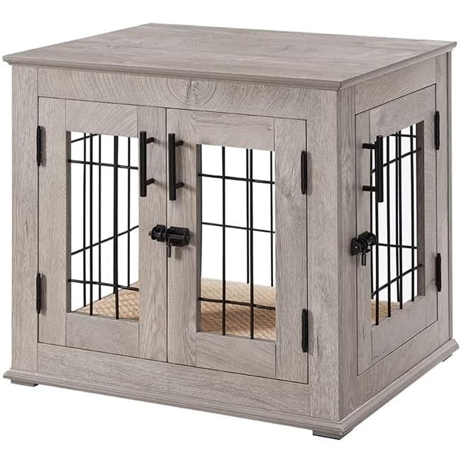 Small Wire Pet Crate with Cushion - Weathered Grey - Walmart.com