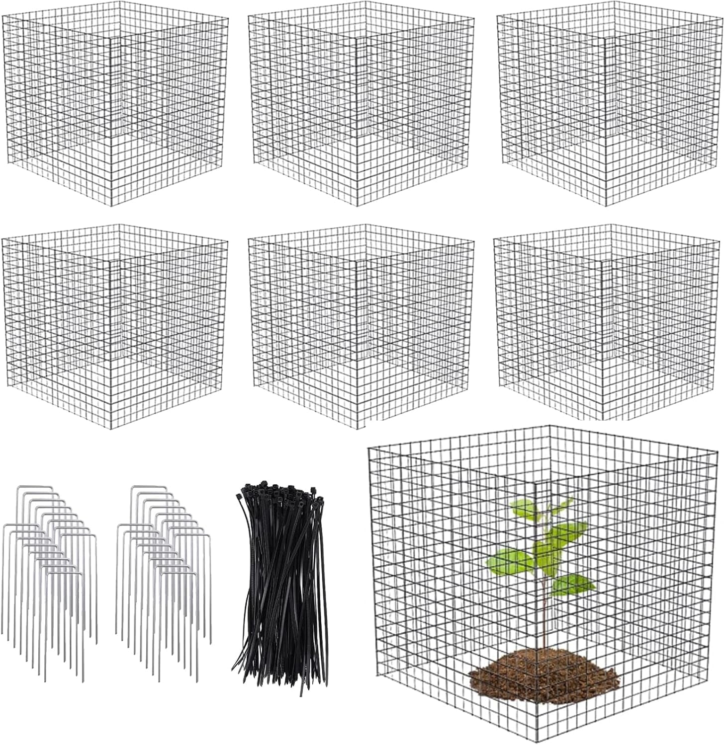 Small Wire Plant Protectors, 6 Pack Square Plant Protectors from ...