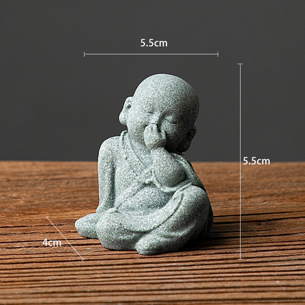 Small Wise Buddha Monk Figurines Ornaments Statues See Speak Hear No ...