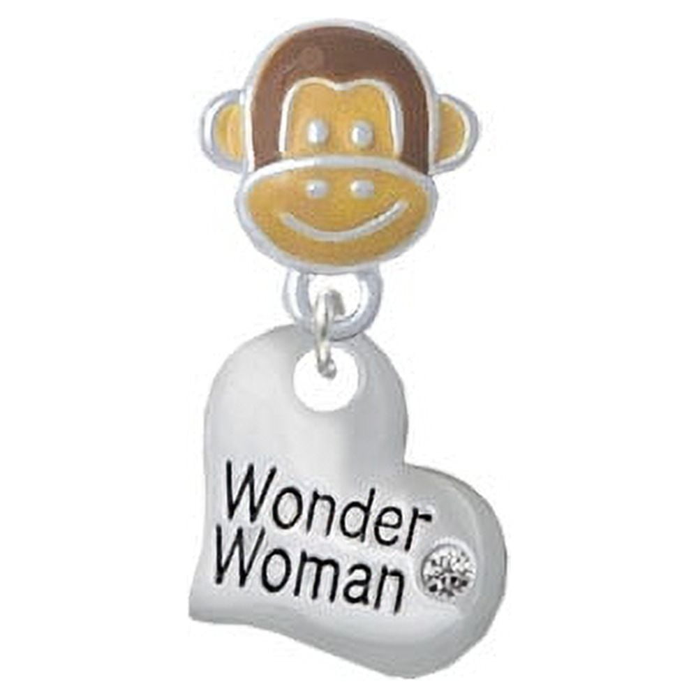Small Wonder Woman Heart - Monkey Face Charm Bead - Walmart.com