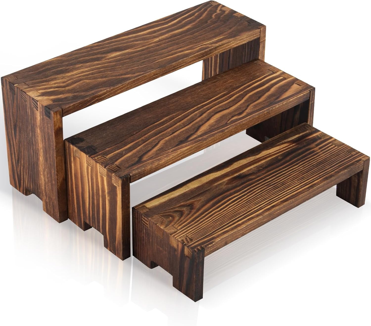 Small Wood Display Risers, 3 Tier Cologne Perfume Organizer Stand ...