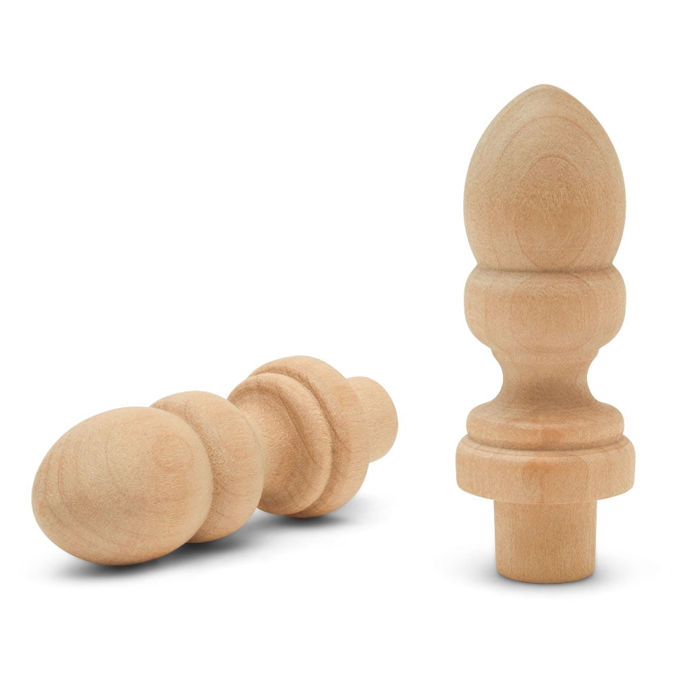 Small Wood Finials, 2-7/16 inch Wooden Finials for Crafting, DIY Décor ...
