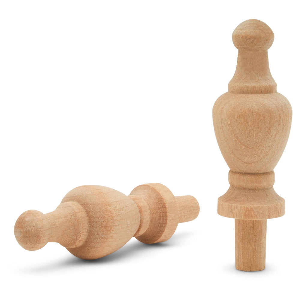 Small Wood Finials, 2-7/8 inch Wooden Finials for Crafting, DIY Décor ...