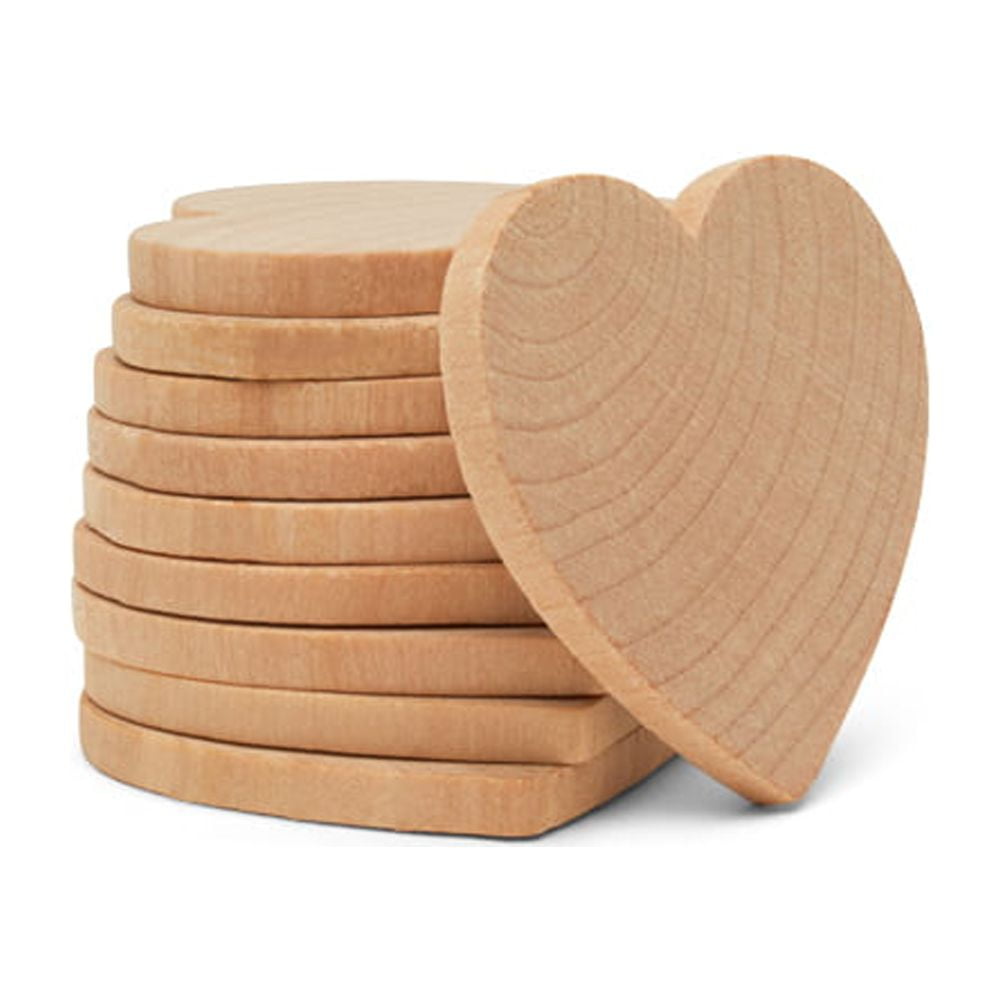 Small Wood Hearts 1-1/2 inch, 1/4 inch Thick, Pack of 500 Heart Shaped ...