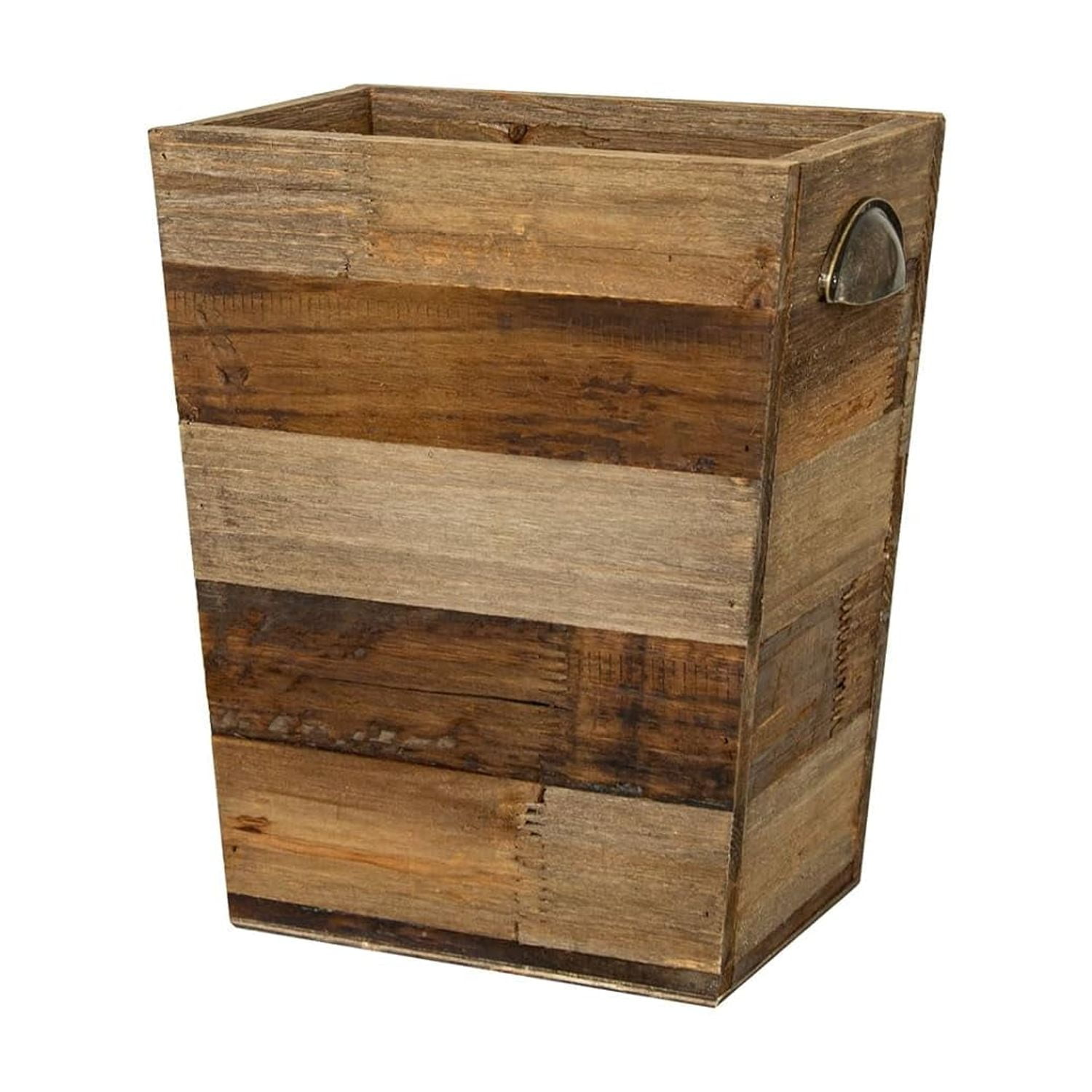 Small Wood Trash Can, Farmhouse Rectangular Garbage Can Waste Basket ...