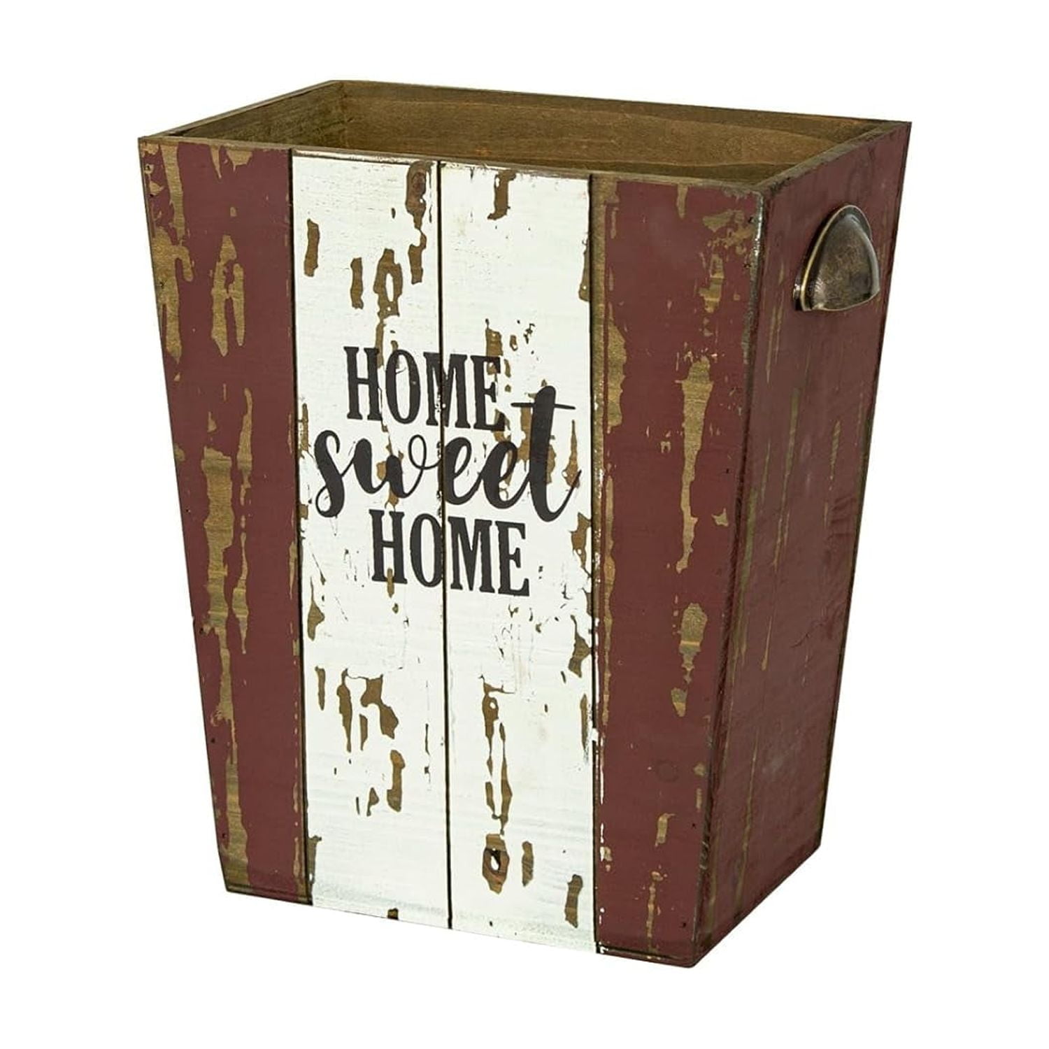 Small Wood Trash Can, Farmhouse Rectangular Garbage Can Waste Basket ...