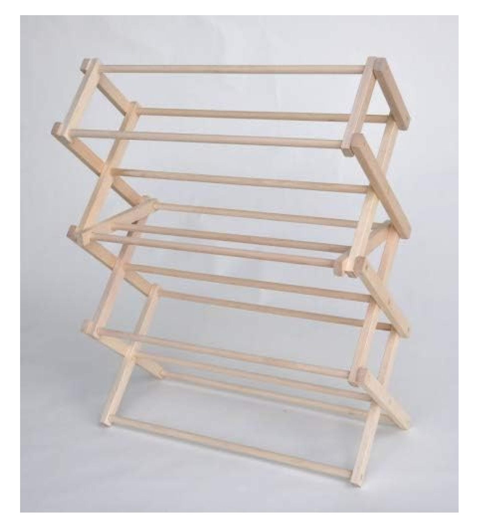 Small Wooden Clothes Drying Rack-Folding, Heavy Duty, Free Standing ...