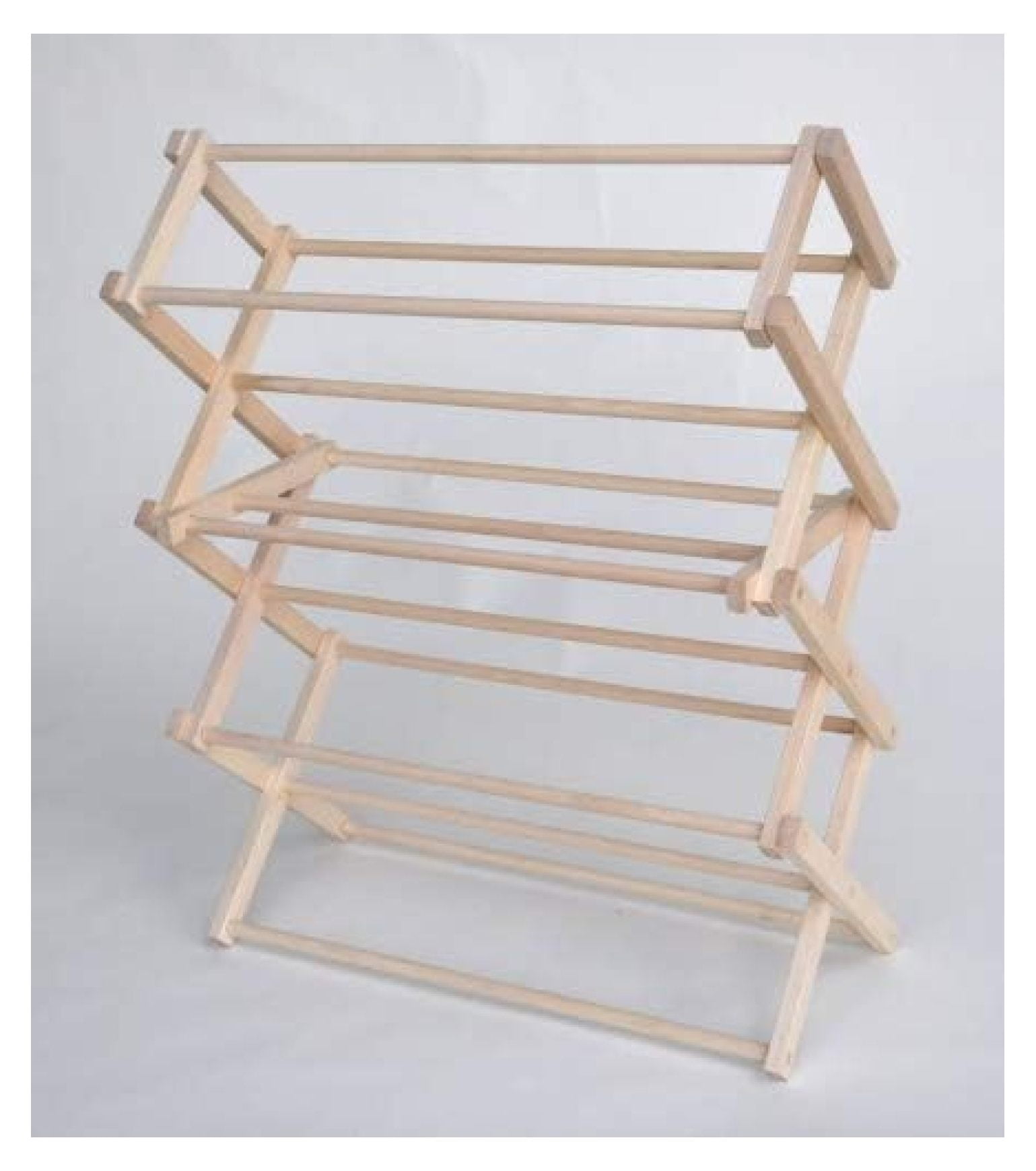 Small Wooden Clothes Drying Rack-Folding, Heavy Duty, Free Standing ...