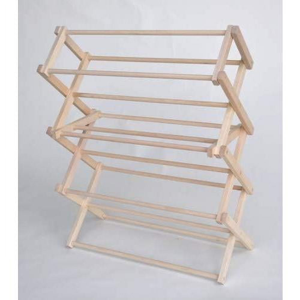 Small Wooden Clothes Drying Rack-Folding, Heavy Duty, Standing-Portable ...