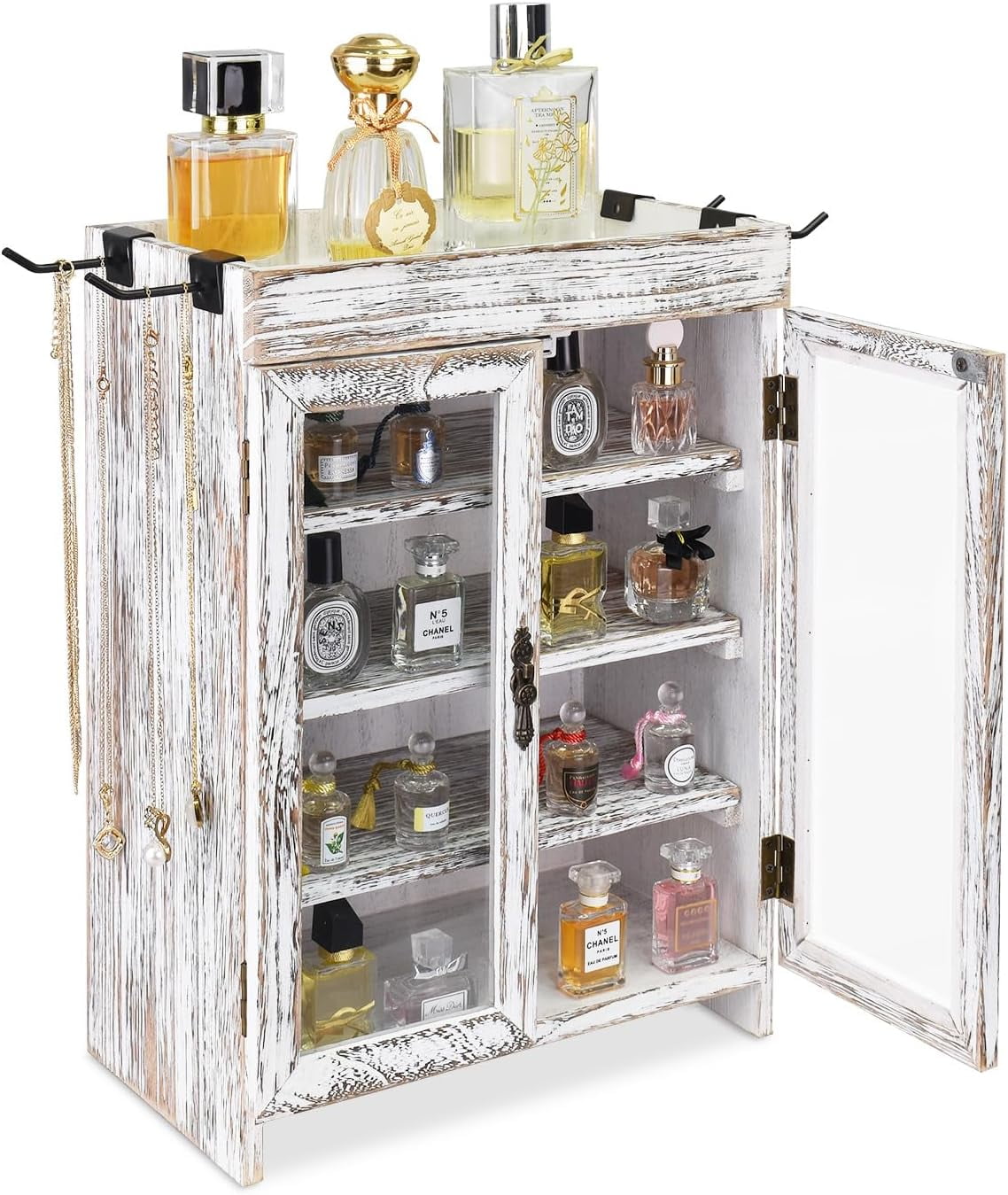 Small Wooden Countertop Storage Cabinet with Adjustable Shelves and ...
